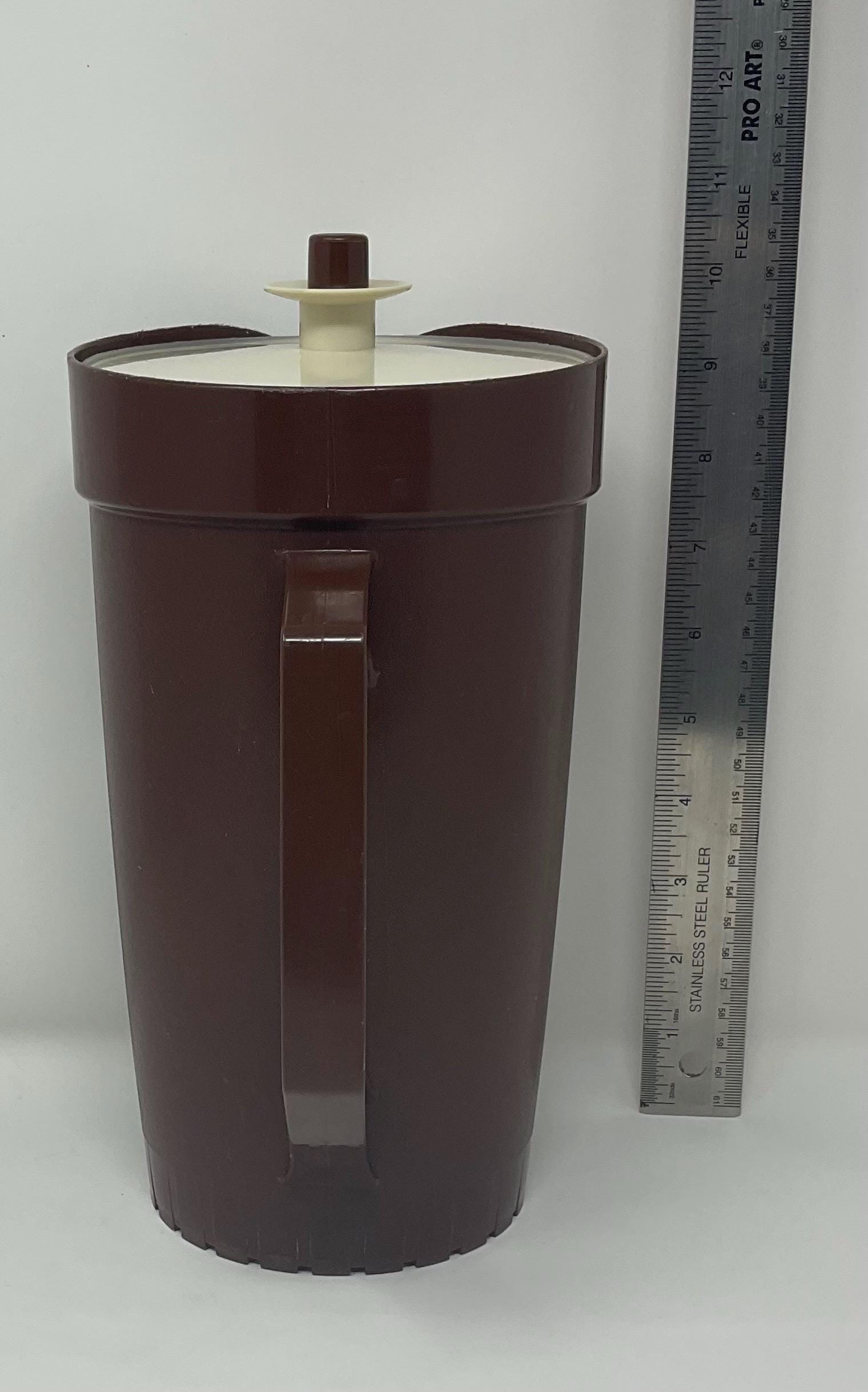 Vintage Tupperware Brown Pitcher With Push Button Lid - Etsy
