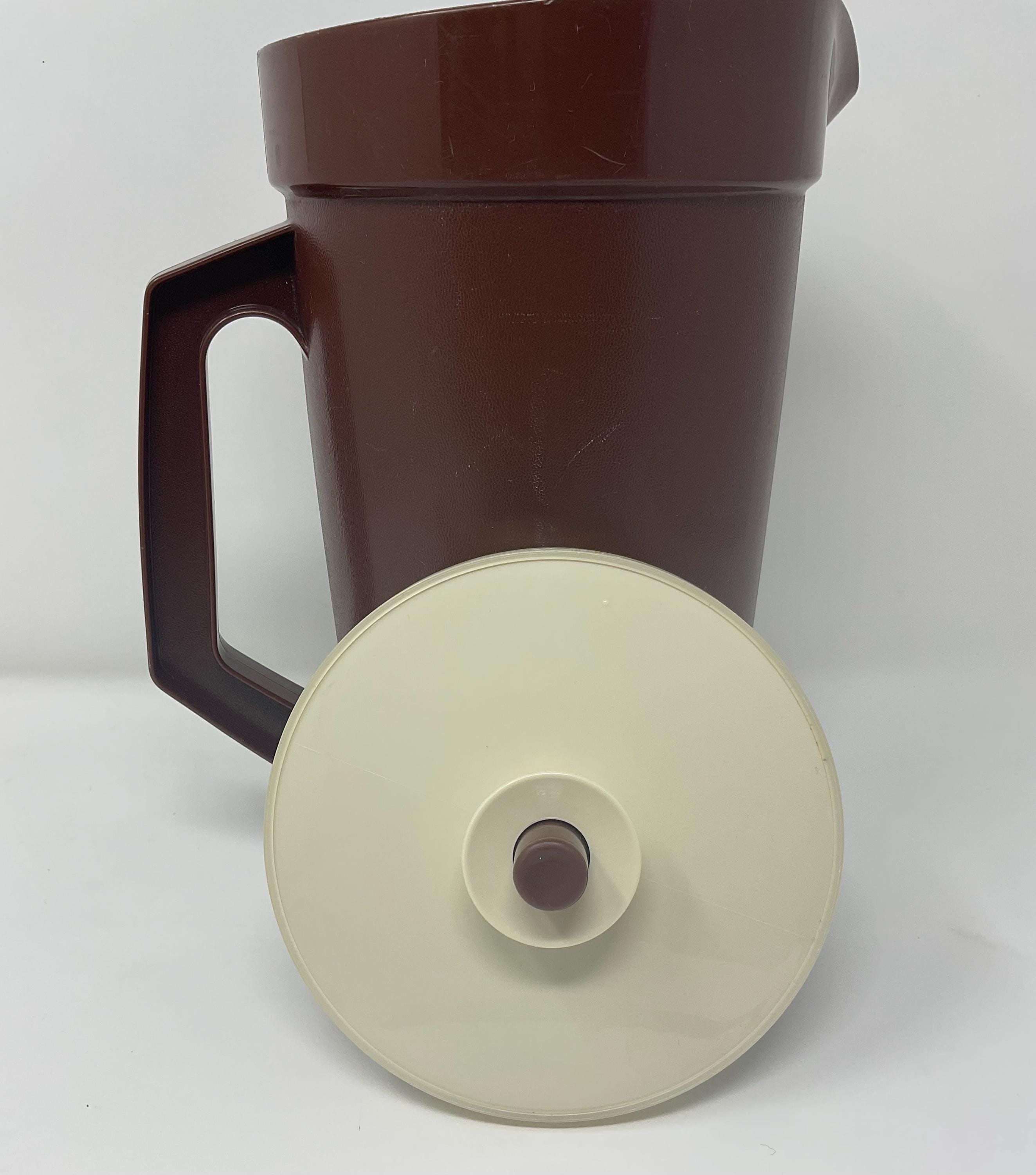 Vintage Tupperware Brown Pitcher With Push Button Lid - Etsy