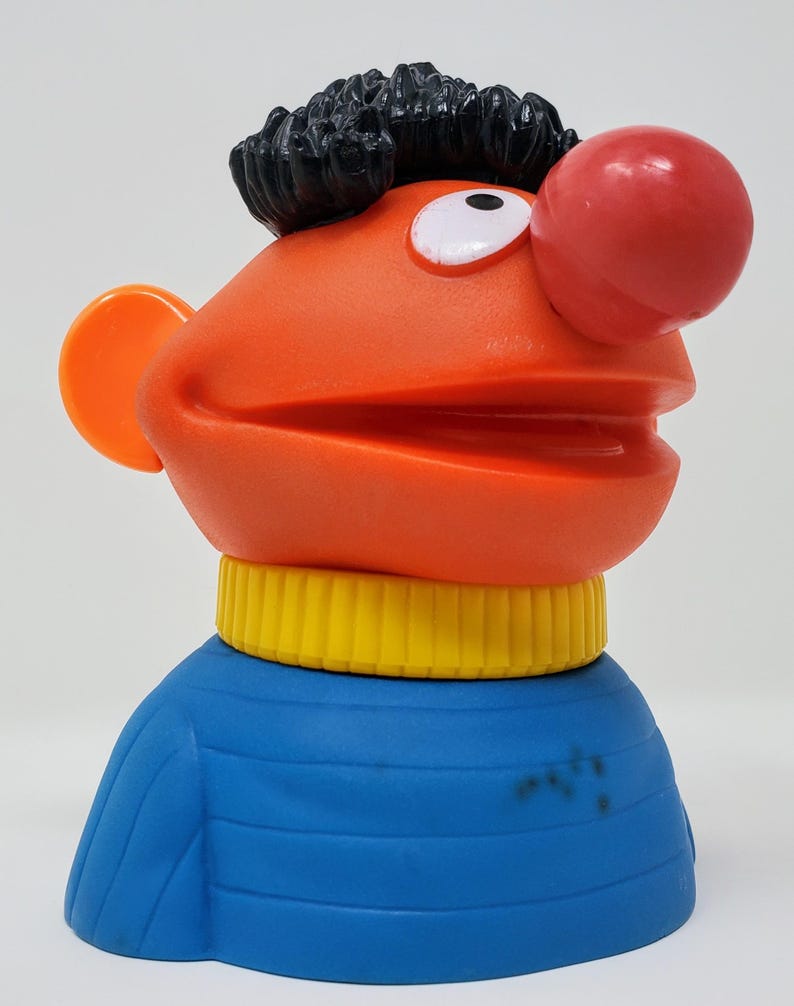 Vintage Sesame Street Ernie Head Puzzle Toy 1978 Muppets (stain) - Etsy