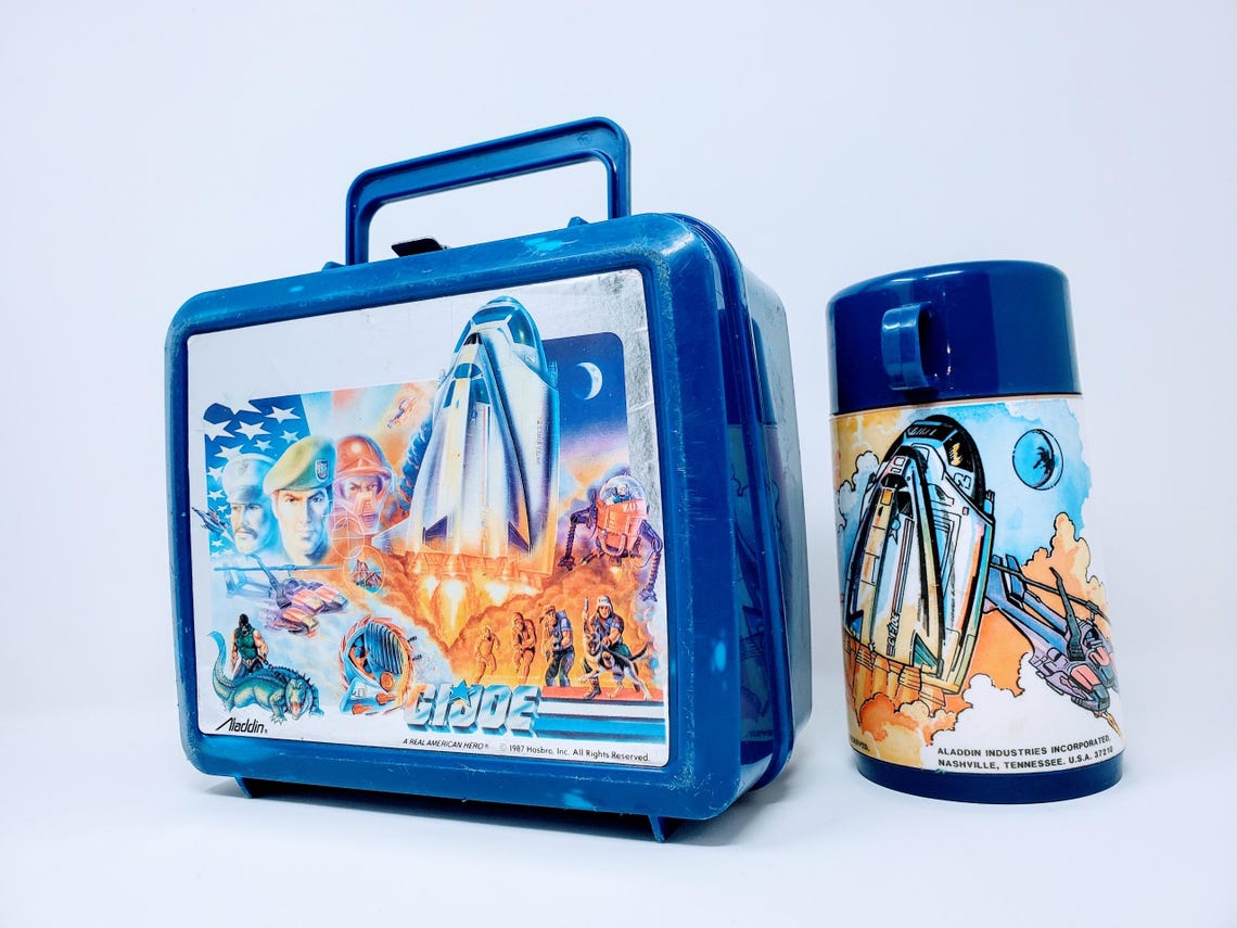 Vintage 80’s GI Joe Lunch Box by Aladdin Plastic Thermos With Thermo ...