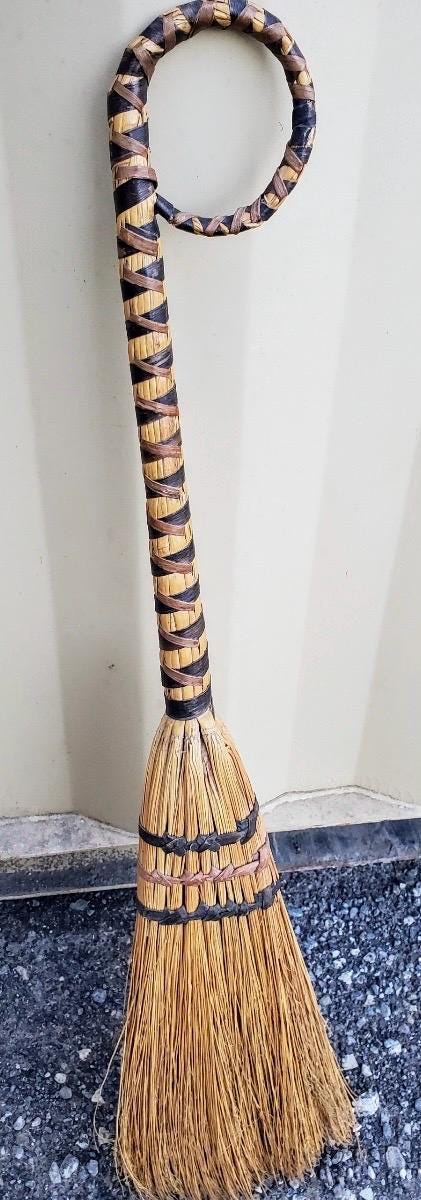 Vintage Handcrafted Appalachian Hearth Broom W/curved Handle - Etsy
