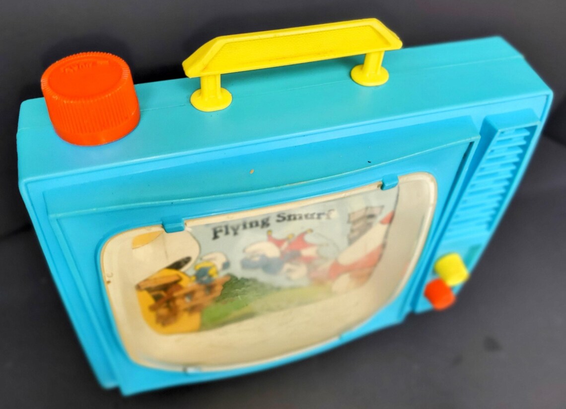 Vintage Smurfs Musical Toy Ohio Art Wind up Television Working - Etsy