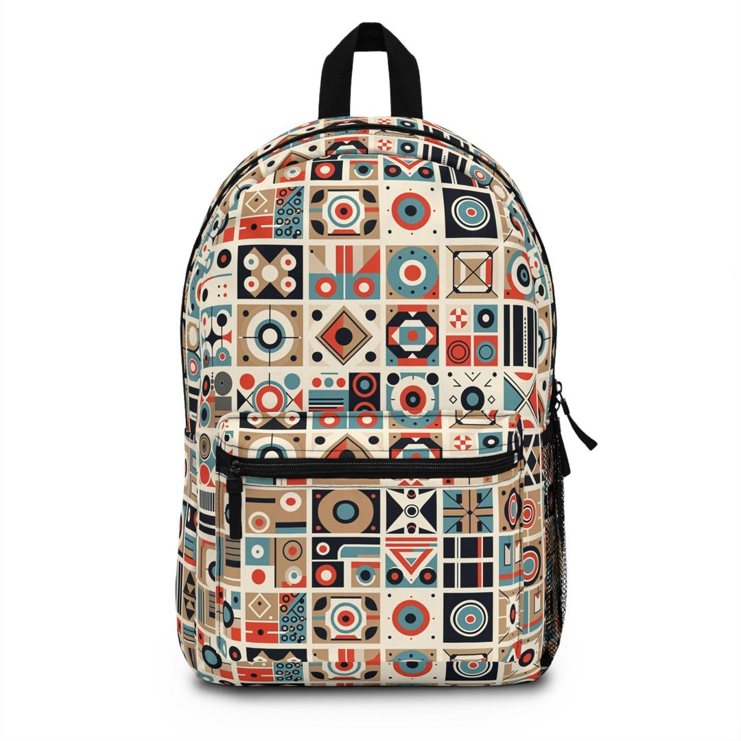 Mid-century Modern Backpack Retro 1960s Water Proof Bookbag Spacious ...