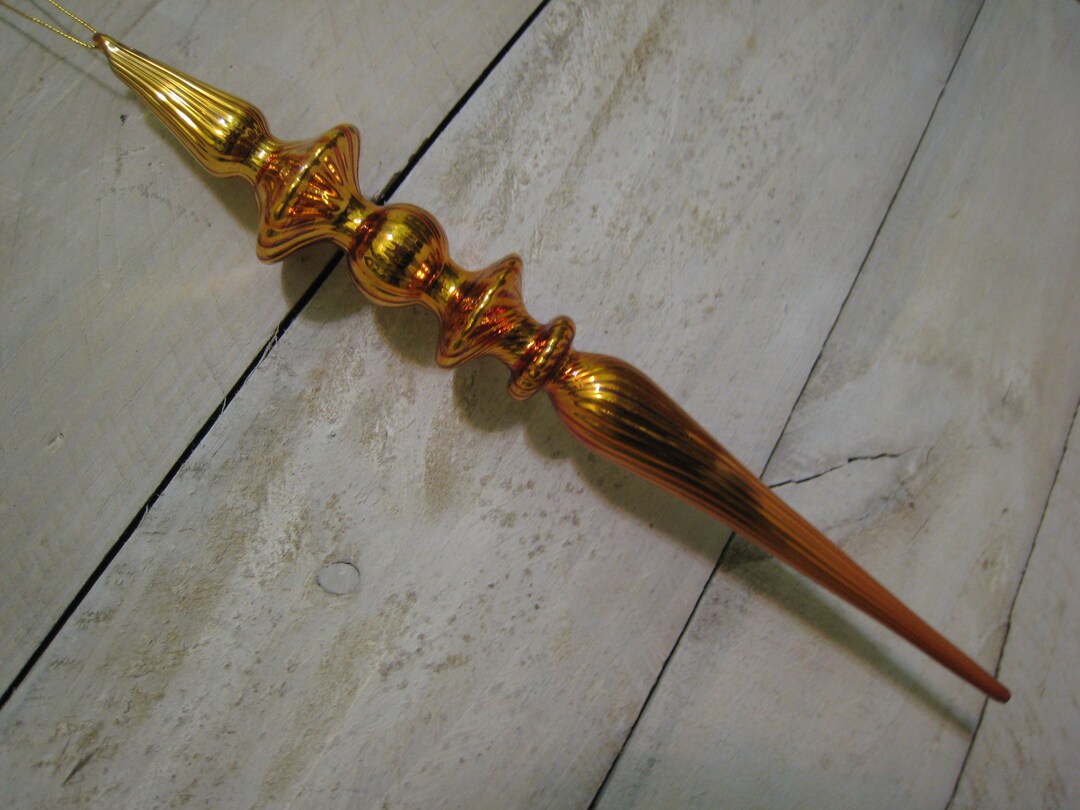 Victorian Glass Finial Ornaments Amber Glass Finial Style Christmas ...