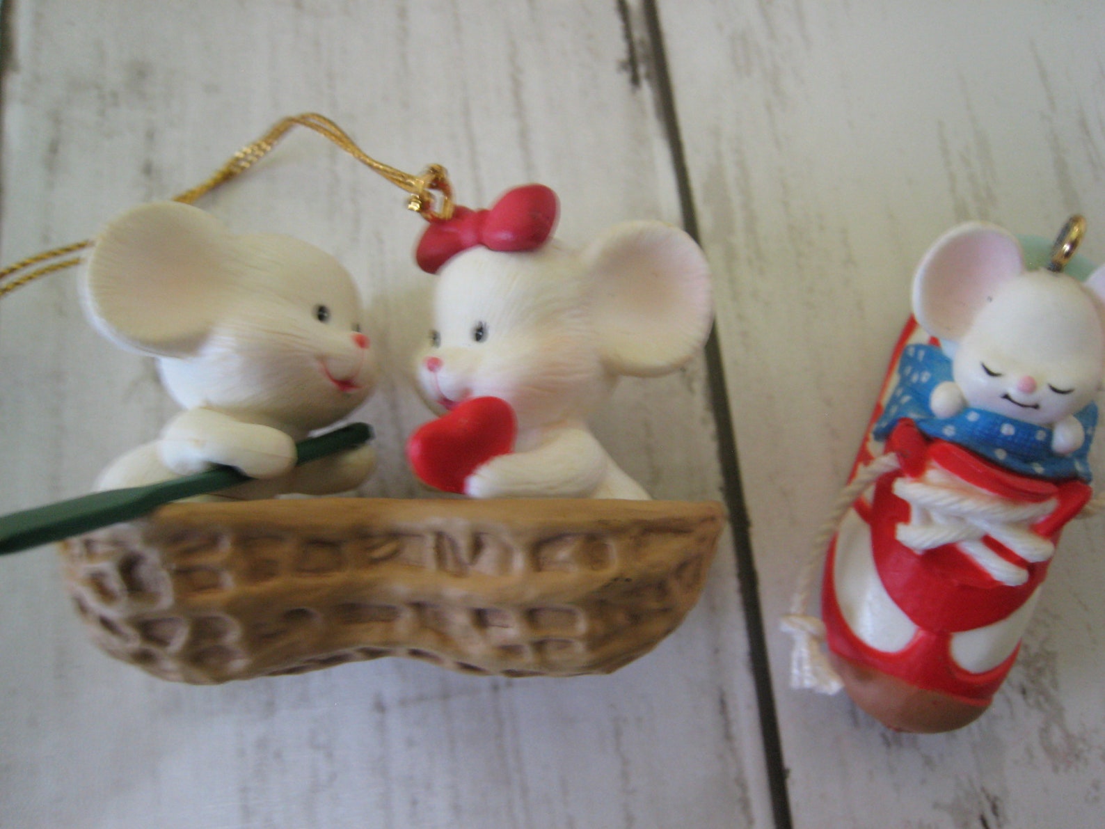 Vintage Mice Ornaments Hallmark Enesco Lustre Flame Gilmore Collection ...