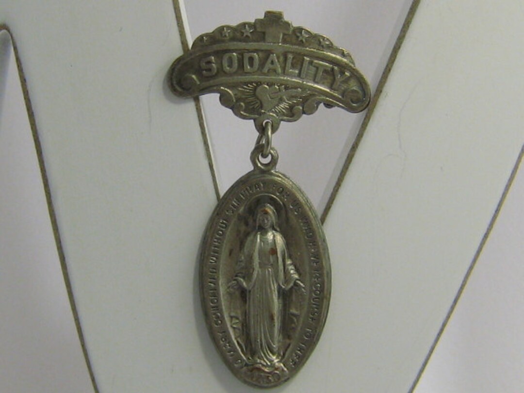 Vintage Religious OUR LADY of Sodality Religious Medal Pendant Charm - Etsy