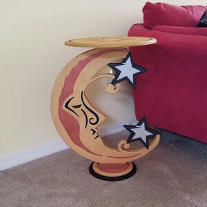 Moon Star and Sun Table Contemporary Unique Moon Table, Moon Star End ...