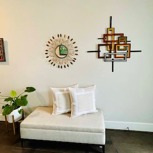 Faux Frame Design Wood and Metal Wall Art Brown Copper Gold - Etsy