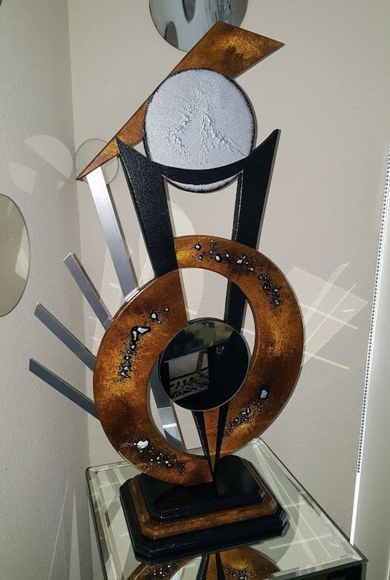 Brown and Gold Contemporary Modern Abstract Table Top - Etsy