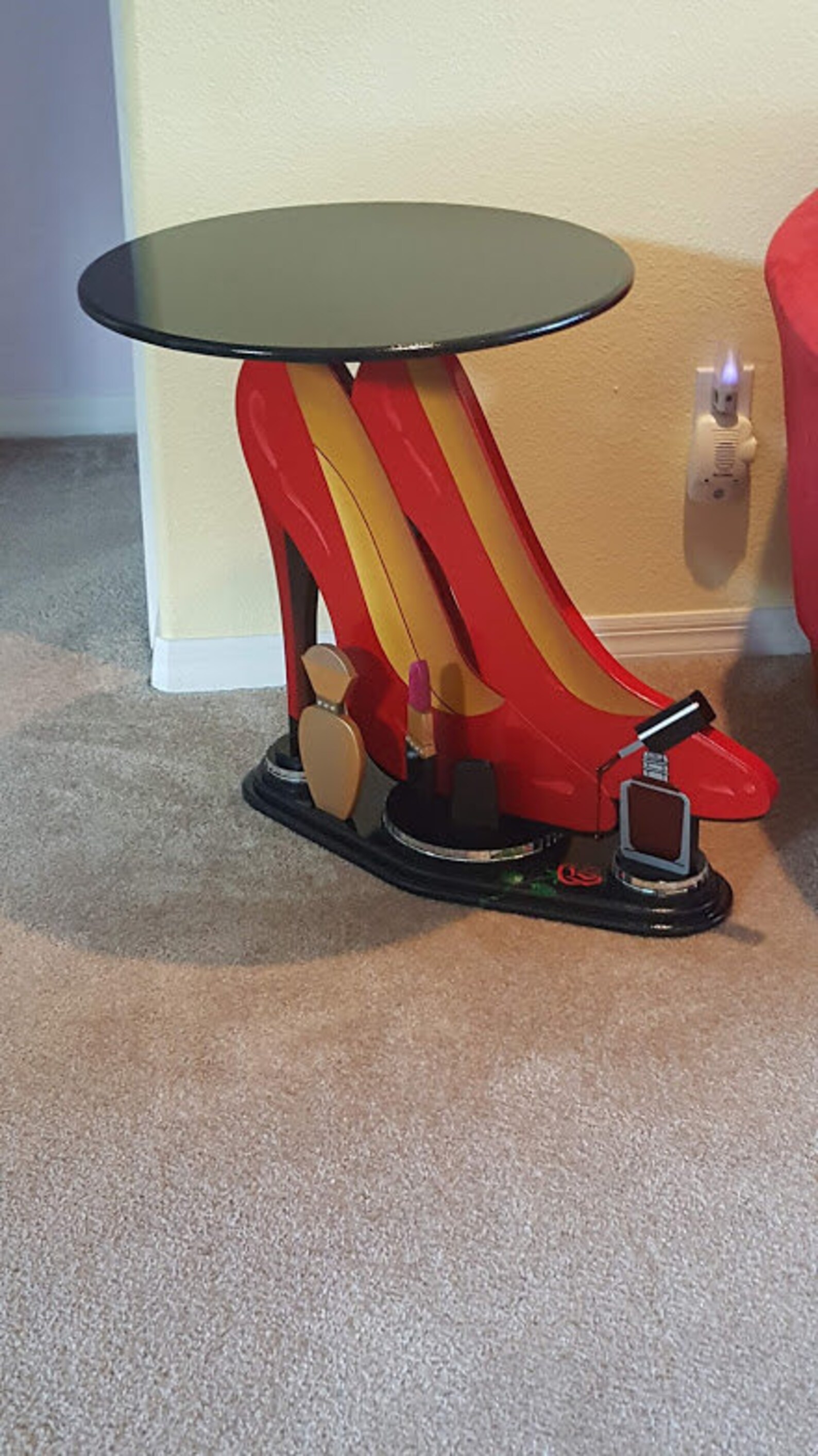 Unique Custom Abstract 3D Red Shoe Table & Make up Themed - Etsy
