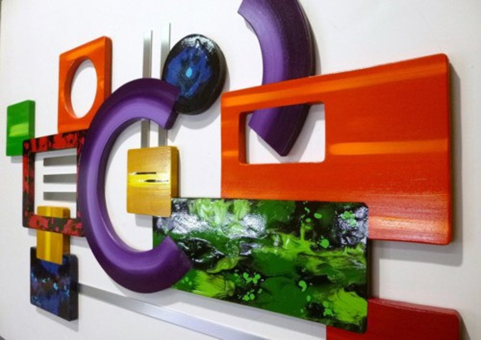 Colorful Abstract Wall Sculpture Unique Geometric Essence - Etsy