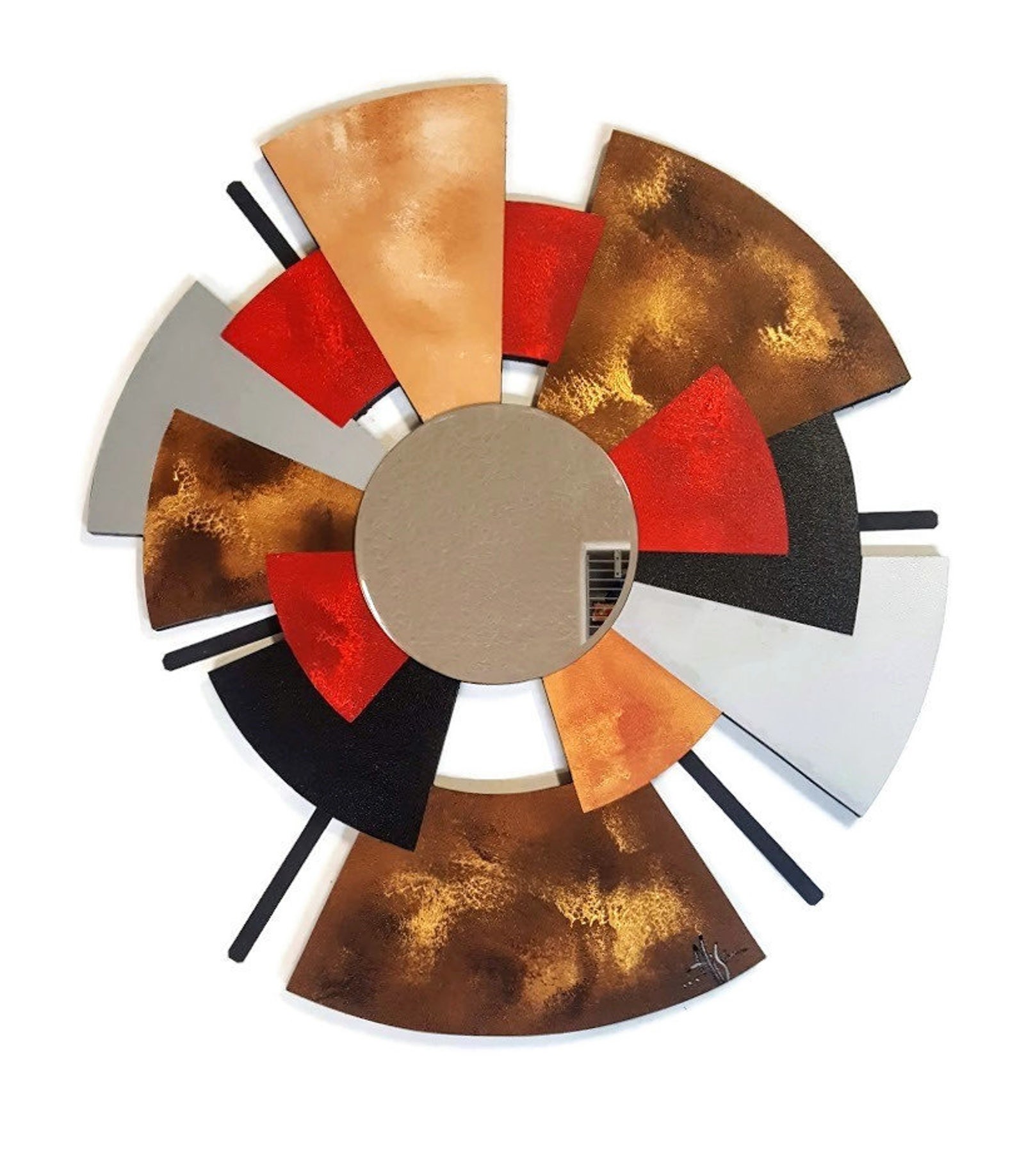 Abstract Mirror Geometric Mirror Red Zen Mirror 26x24 by - Etsy