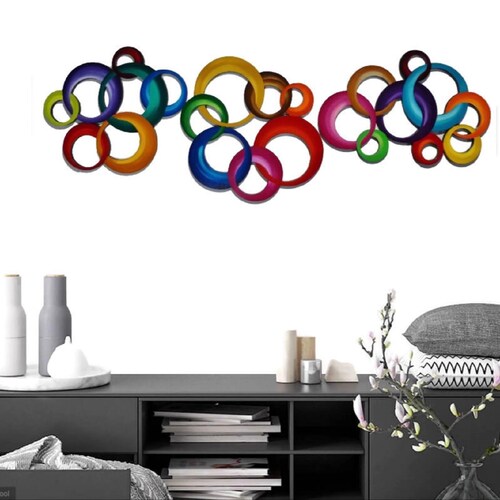 JUMBO Contemporary Modern Colorful Circle Wall Hangings - Etsy