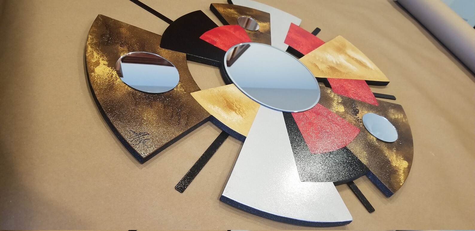 Abstract Mirror Geometric Mirror Red Zen Mirror 26x24 by - Etsy