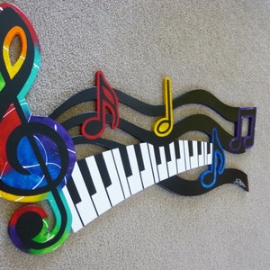 Colorful G Clef Music Keys & Notes Abstract Wall Sculpture, Music ...