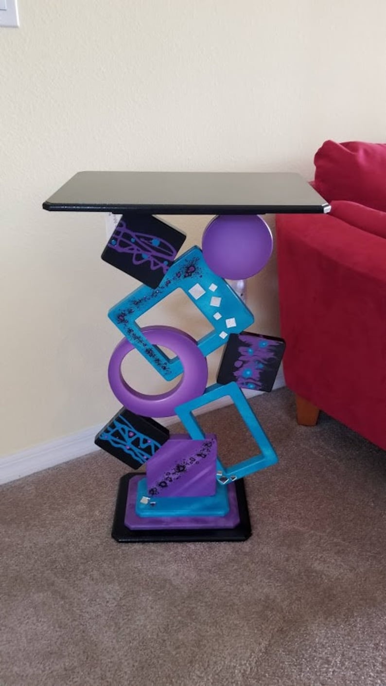 Unique Purple Table Sculpture Abstract Custom Table | Etsy