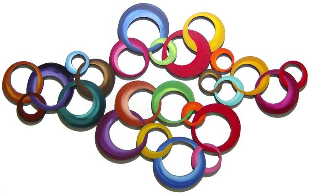Chained by Color-huge Vibrant Circle Wall Hangings - Etsy
