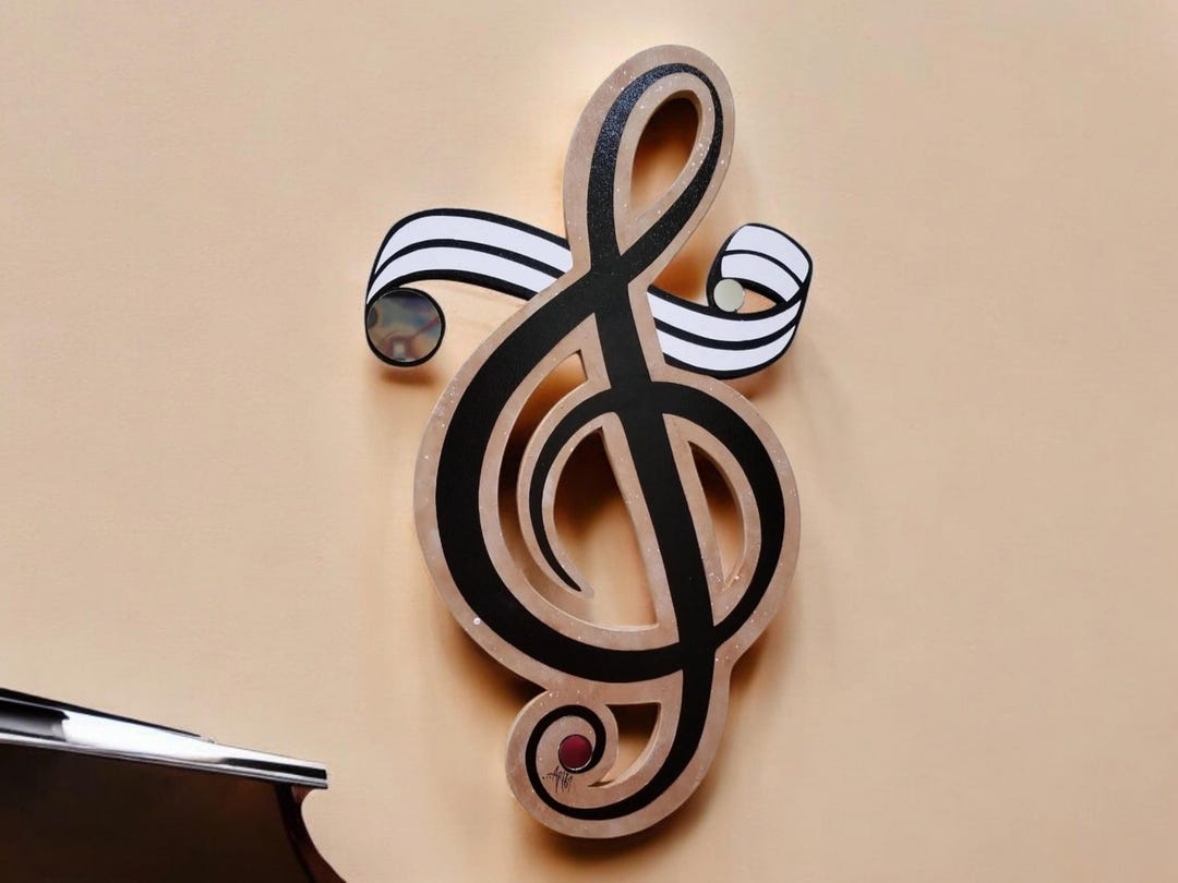 Fancy Clef Music Notes Wall Hanging, Music Wall Art, 24x12 by Art69 - Etsy