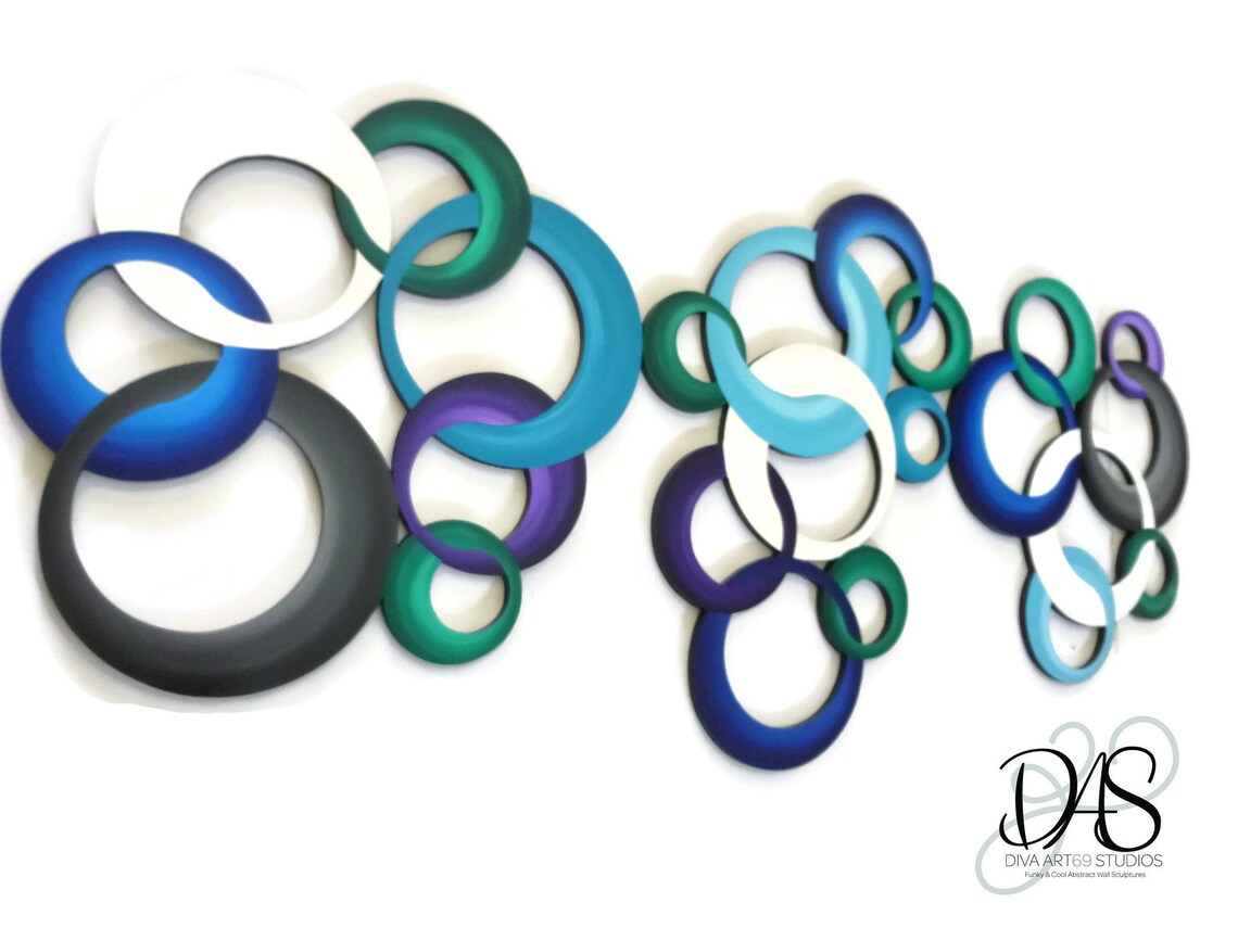 Blueberry Circle Wall Décor Blue Wall Sculpture Contemporary - Etsy