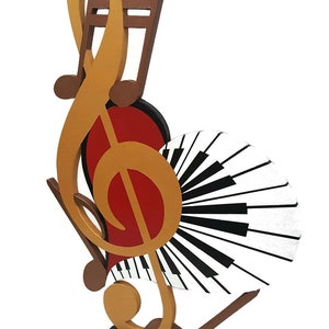 Music Sculpture, Gold Clef and Heart Music Tabletop Sculpture ...