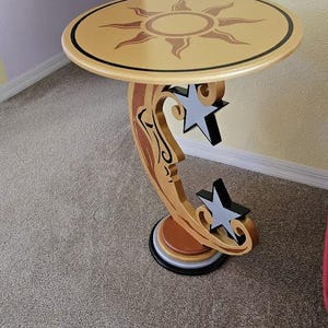 Moon Star and Sun Table - Contemporary Unique Moon Table, Moon Star End ...