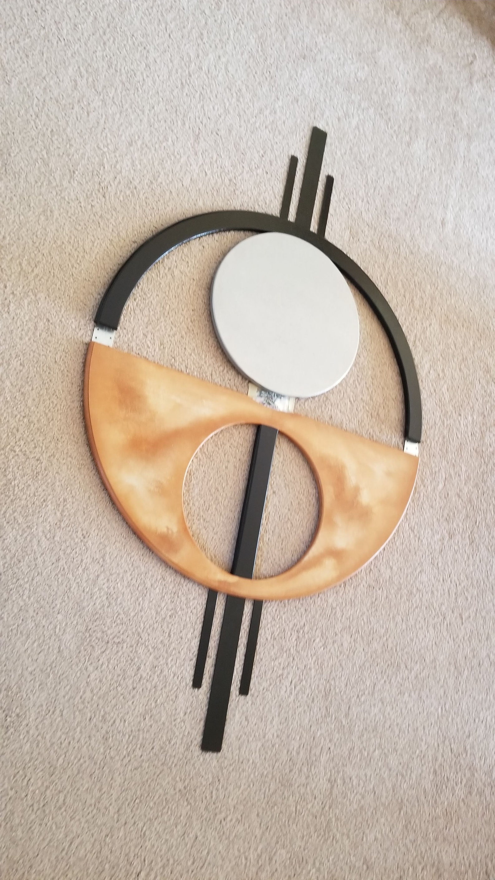 Mid Century Modern Circle - Contemporary Wood and Metal Circle Wall Art ...