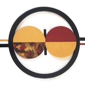Mid Century Modern Circle Wall Art, Circle Wall Sculpture, Wood and ...
