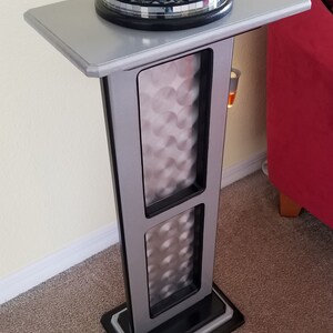 Unique Contemporary Modern Silver Stand Set With Grey and Black ...