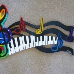 Colorful G Clef Music Keys & Notes Abstract Wall Sculpture, Music ...