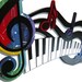 Colorful G Clef Music Keys & Notes Abstract Wall Sculpture, Music ...