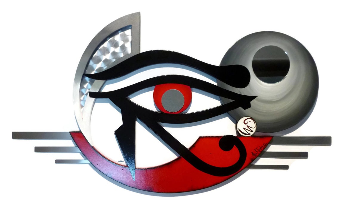 Mythical EYE Wall Sculpture, the Eye of Horus, Wood and Metal Wall Art ...