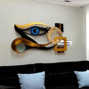 Unique Abstract EYE Wall Sculpture, Contemporary Modern Blue Iris Eye ...