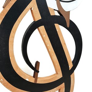 Fancy Clef Music Notes Tabletop Sculpture, Music Sculpture, Wood ...
