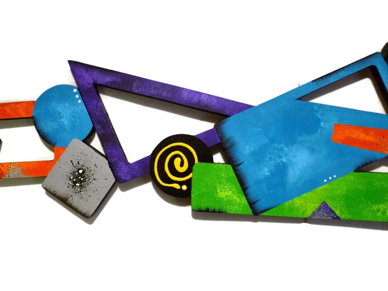 Funky Abstract Contemporary Modern Geometric Wood Wall Décor | Etsy