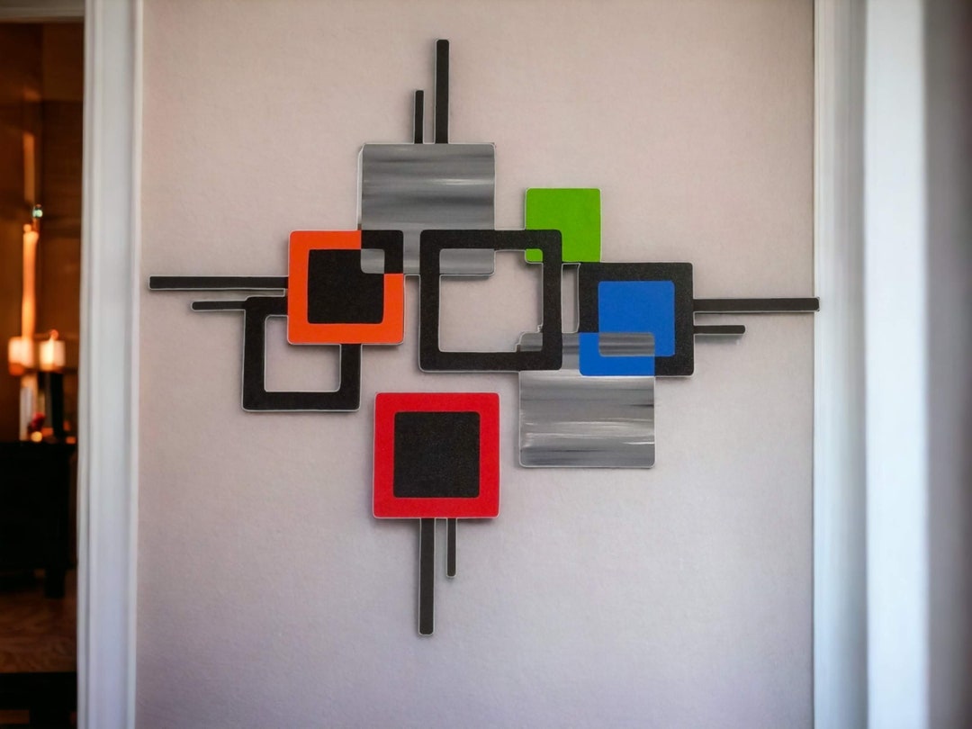Color Block Wood Wall Art: Modern Metal Sculpture (36x32) by Alisa - Etsy