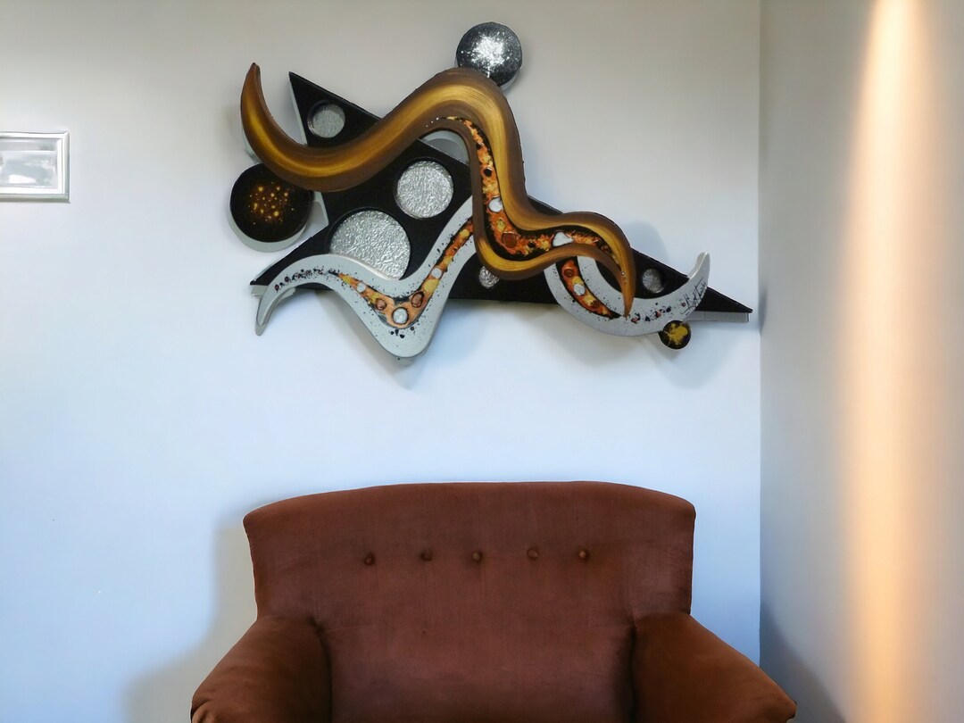 Contemporary Abstract Art, Beautiful Wood Metal Wall Sculpture ...