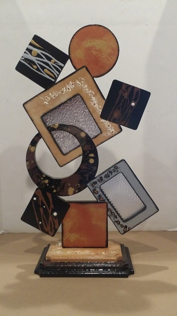 Toasty Wood and Metal Abstract Table Sculpture by Alisa | Etsy
