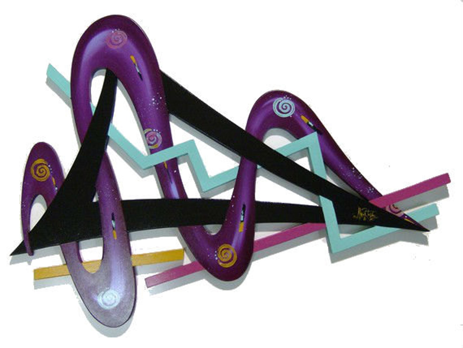 Funky Purple Wall Sculpture Purple Abstract Wall Hanging | Etsy