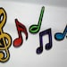 Colorful Large Music Notes Wood Wall Sculpture, Set of 5 Music Wall ...