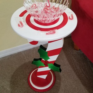 Christmas Candy Cane Table, Candy Cane End Table, Christmas Novelty ...