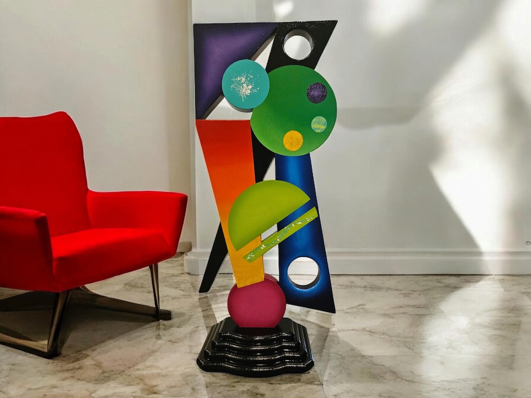 Unique Abstract Colorful Floor Sculpture -madhouse Floor Sculpture 40 ...