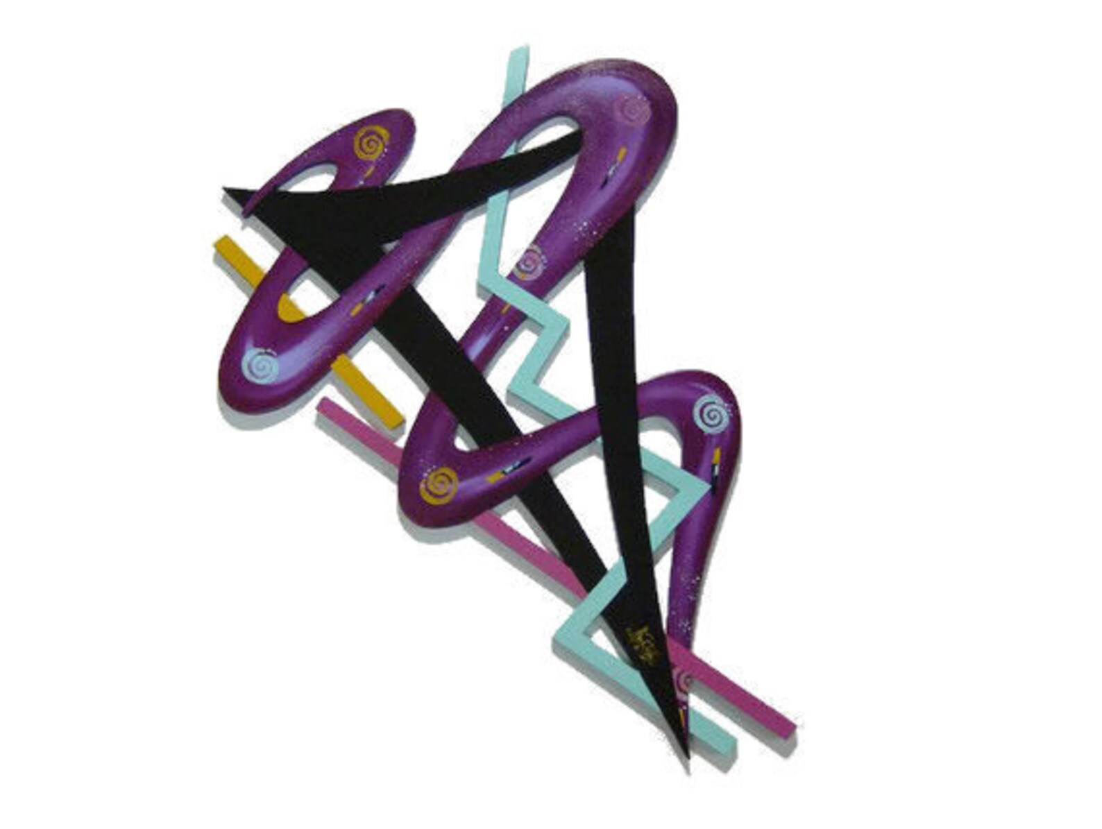 Funky Purple Wall Sculpture Purple Abstract Wall Hanging | Etsy