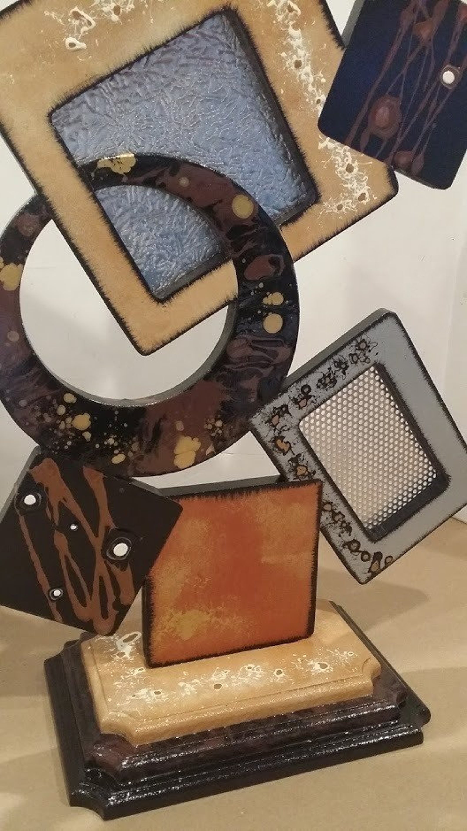 Toasty Wood and Metal Abstract Table Sculpture by Alisa - Etsy