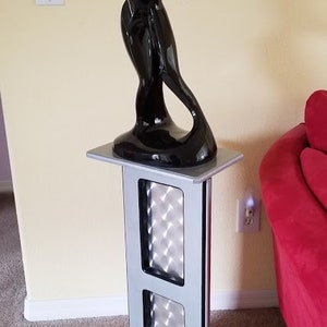 Silver and Black Modern Pedestal Stand, Art Display Sculpture Stand ...