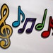 Colorful Large Music Notes Wood Wall Sculpture, Set of 5 Music Wall ...