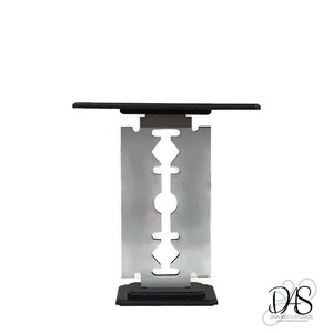 Barber Shop Razor Table Barbers End Table, Novelty Razor Table, Razor ...