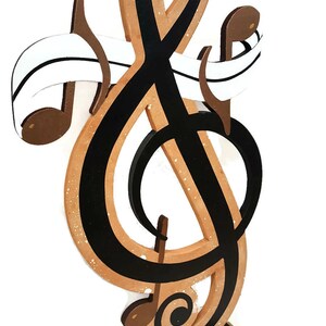 Fancy Clef Music Notes Tabletop Sculpture, Music Sculpture, Wood ...