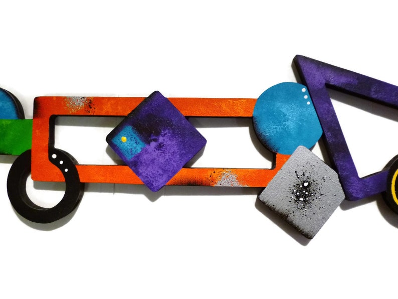 Funky Abstract Contemporary Modern Geometric Wood Wall Décor | Etsy