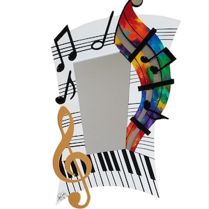The Art of Music Mirror Wall Art, Abstract Music Mirror, Piano Keys ...