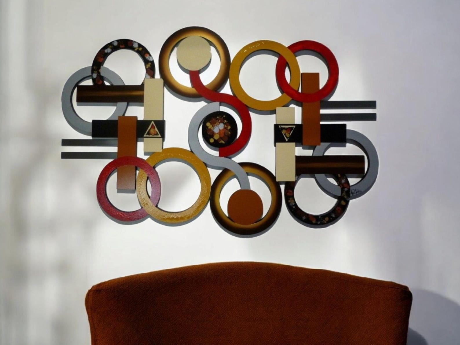 Infinity Contemporary Modern Circle Wall Art- Stylish Geometric Wood ...